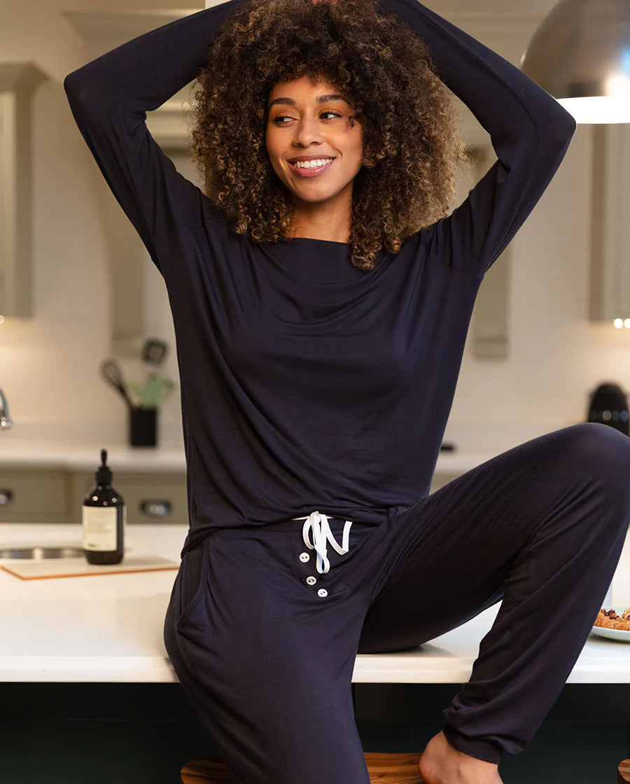 Charcoal Slouch Jersey Pyjama Set