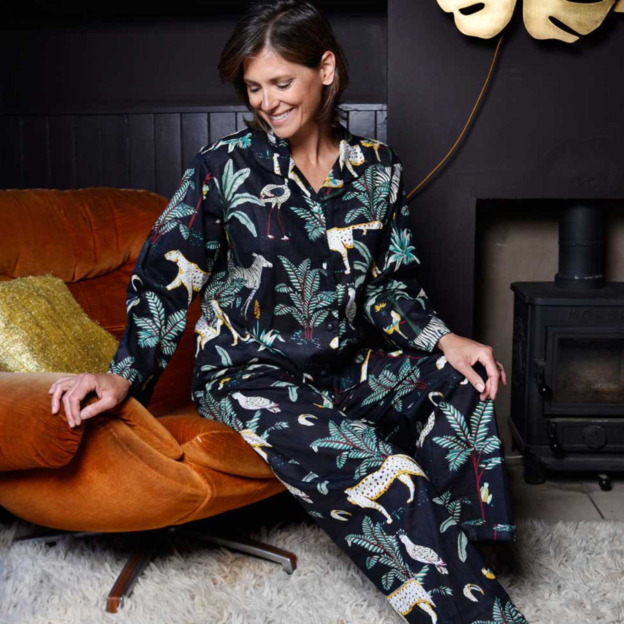 Safari at Night Print Long Pyjamas